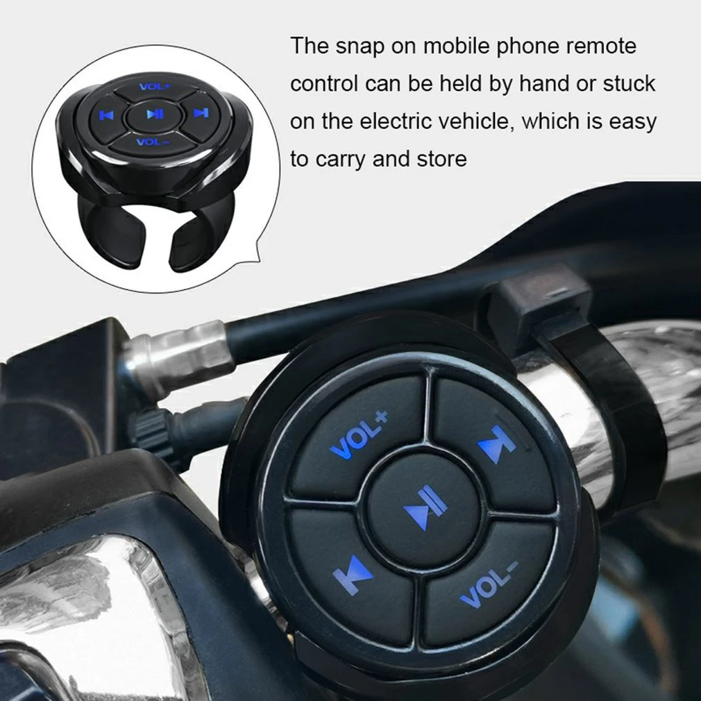 Wireless Bluetooth Media Button Remote Controller Car Motorcycle Bike ...