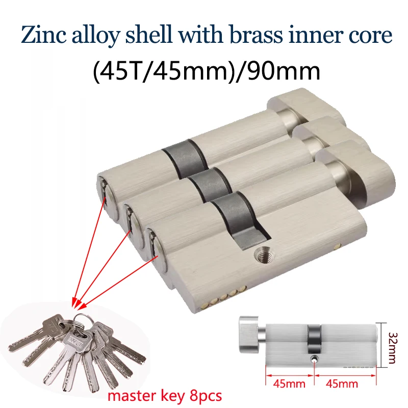 European-standard-brass-lock-cylinder-universal-master-key-indoor-and ...