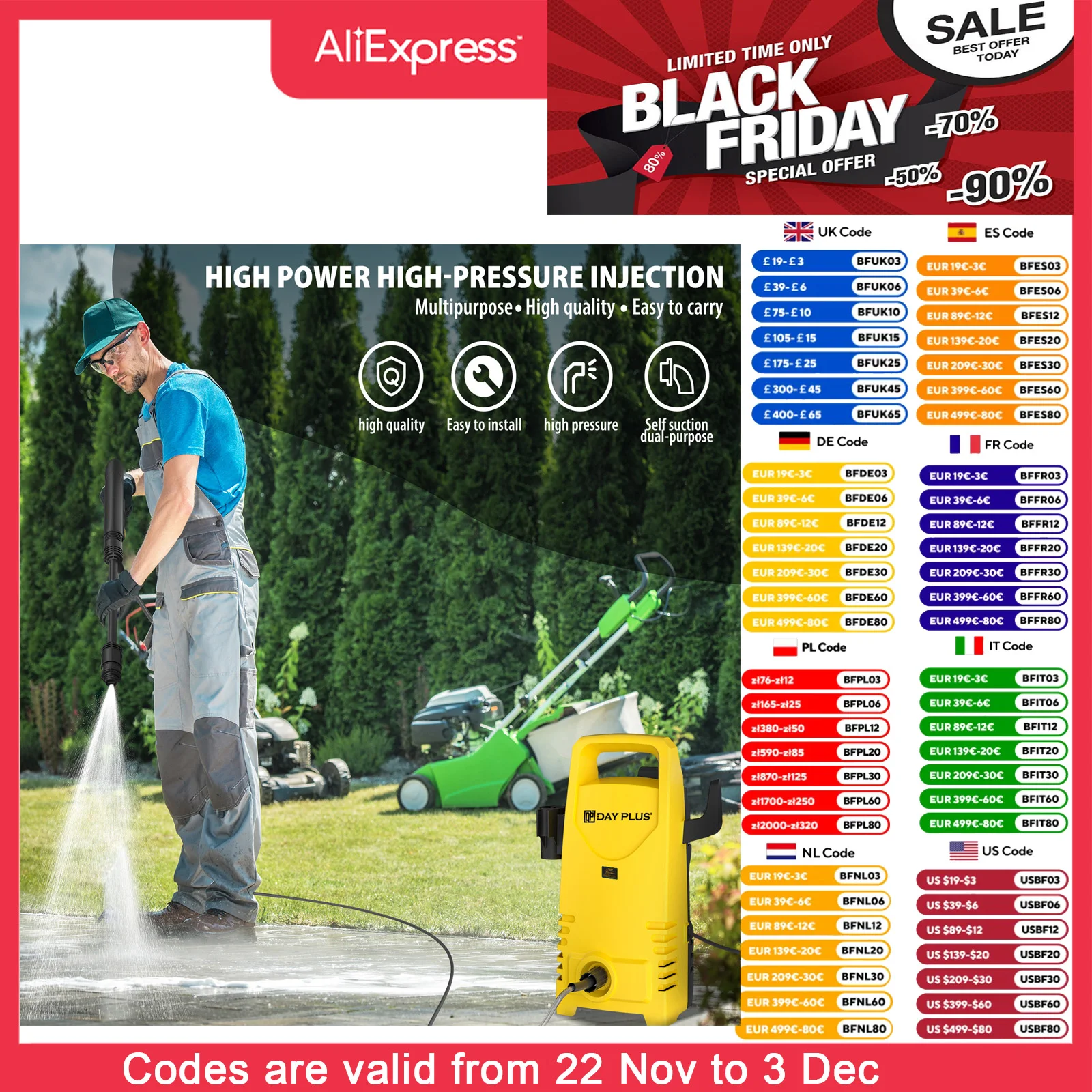 5000W-Electric-High-Pressure-Washer-350Bar-5000PSI-Power-Jet-Wash-Patio ...