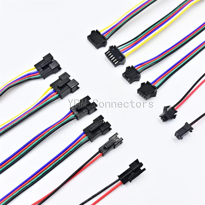 10cm2pin-3pin-4pin-5pin-led-connector-Male-female-JST-SM-2-3-4-5-6Pin ...