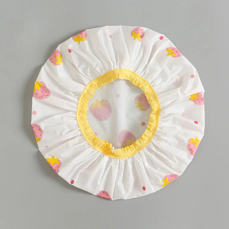 Reusable-Elastic-Bath-Shower-Cap-Fashion-Waterproof-PVC-Shower-Cap-Hat ...