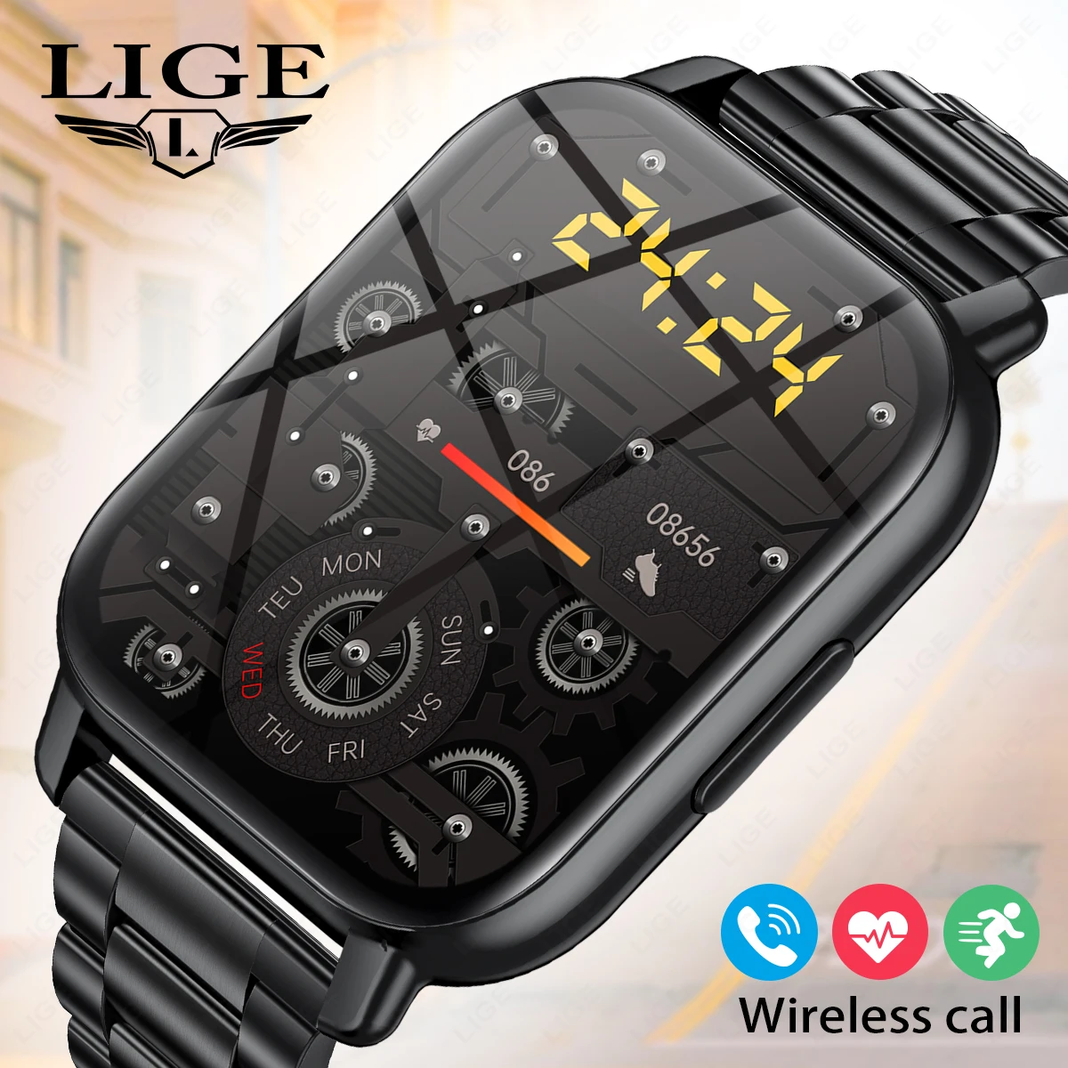 LIGE-Smartwatch-1-91-inch-Full-Touch-Screen-Heart-Rate-Health-Monitor ...