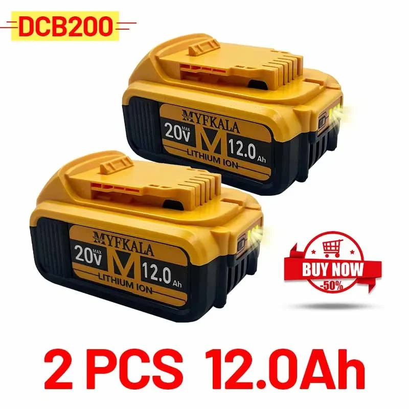 New-100-Original-12000mAh-20V-for-Dewalt-Power-Tool-Battery-DCB206-20V ...
