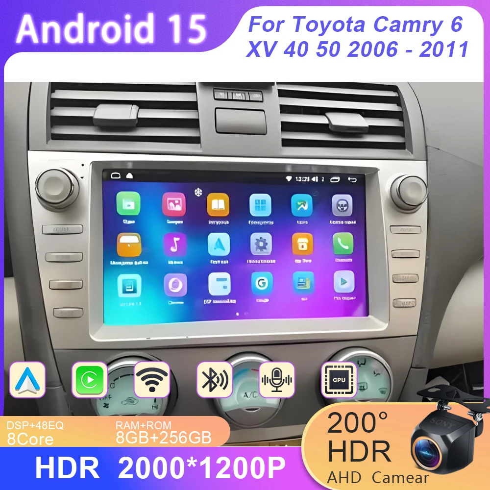 9 inch WIFI 4G Head Unit For Toyota Camry 6 XV 40 50 2006 - 2011 ...