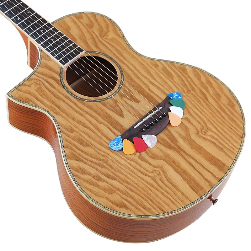 Left-Hand-40-Inch-Spruce-Wood-Top-Acoustic-Guitar-Cutaway-Design-High ...