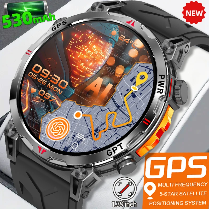 LIGE New GPS Tracker Smart Watch Men 530mAh Large Capacity Battery ...