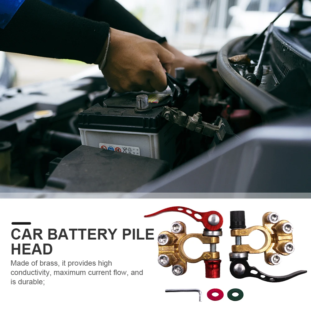 1 Pair Battery Connectors Leak-proof Battery Terminal Connectors Brass ...