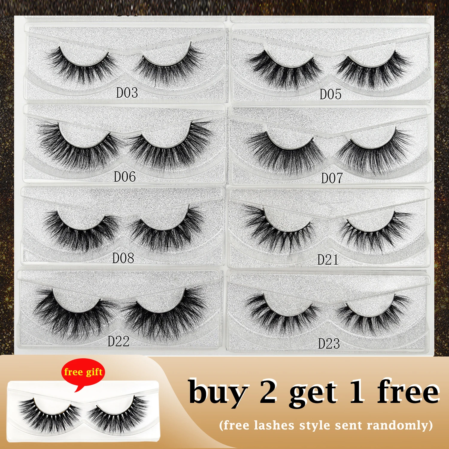 Visofree False Eye Lashes Handmade Natural Make Up False Eyelashes ...