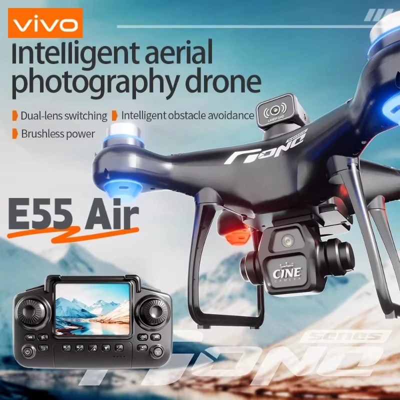 VIVO E55 Drone Mini Dual Camera 8K Aerial HD Profesional Helicopter GPS ...