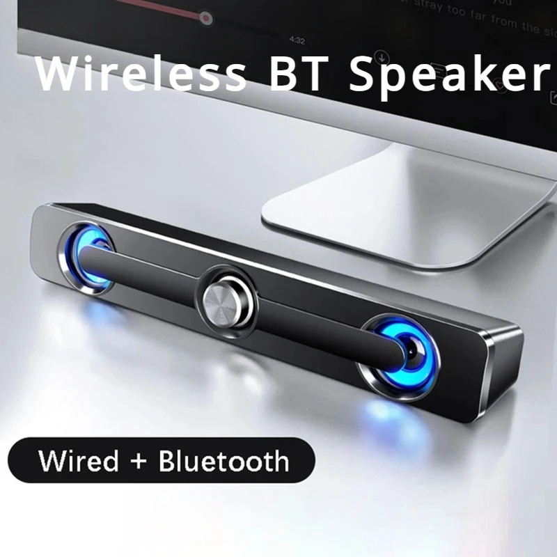 USB-Wired-Powerful-Computer-Speaker-Bar-Stereo-Subwoofer-Bass-Speaker ...