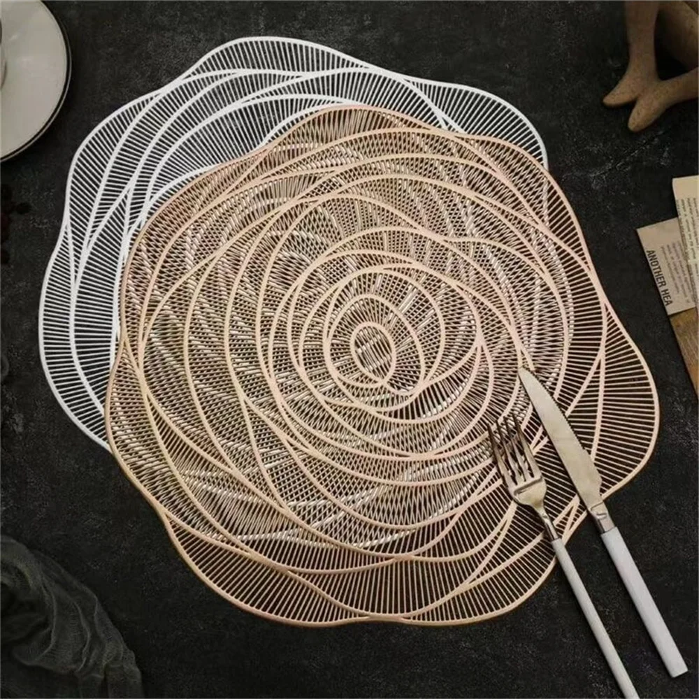 Nordic-Style-Rose-Tableware-Pad-Placemat-Table-Mat-Flower-Heat ...