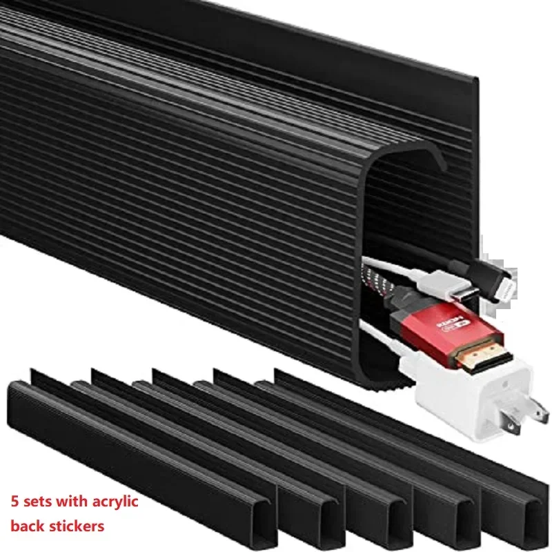 5PCS-PVC-Cable-Management-Under-Desk-Cable-Organizer-Waterproof-Channel ...