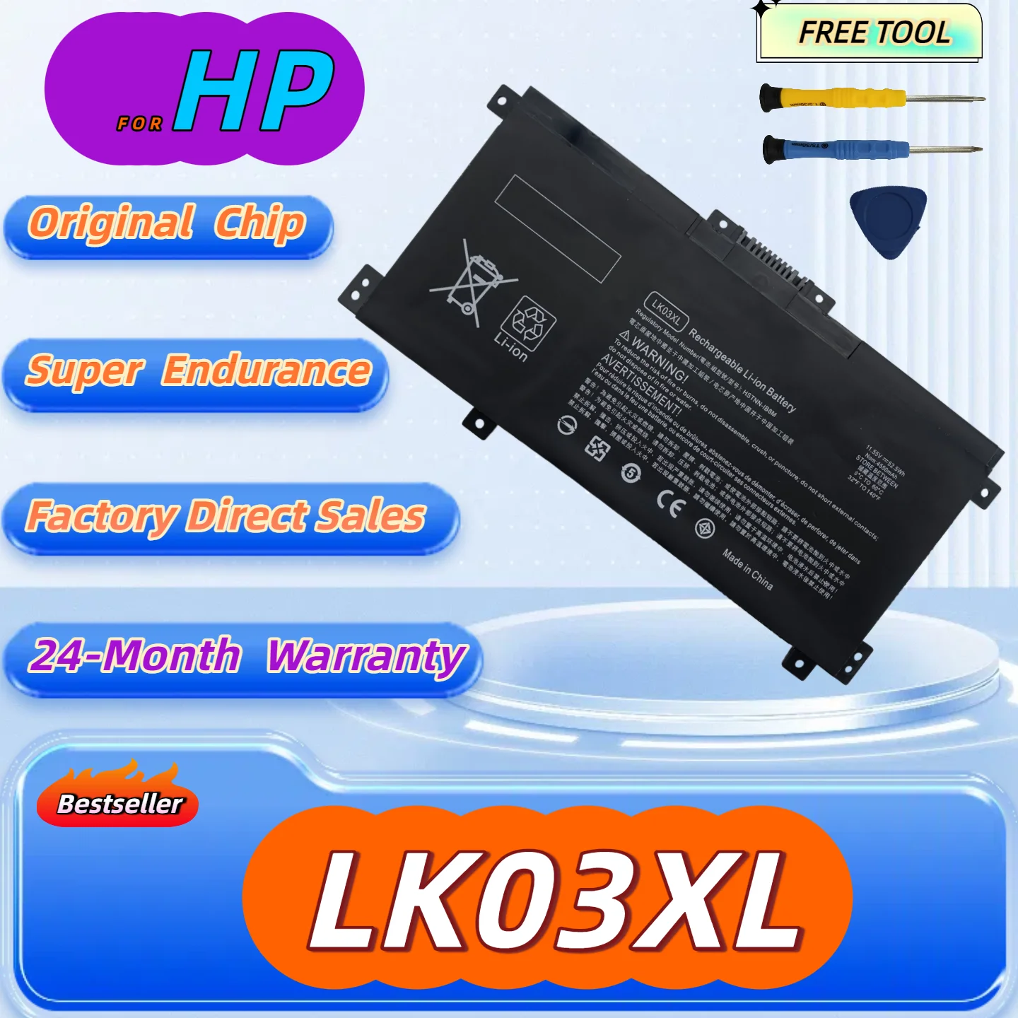 LK03XL Battery For HP Envy X360 15-bp003tx 15-bq001na 15-cn0001tx 15m ...