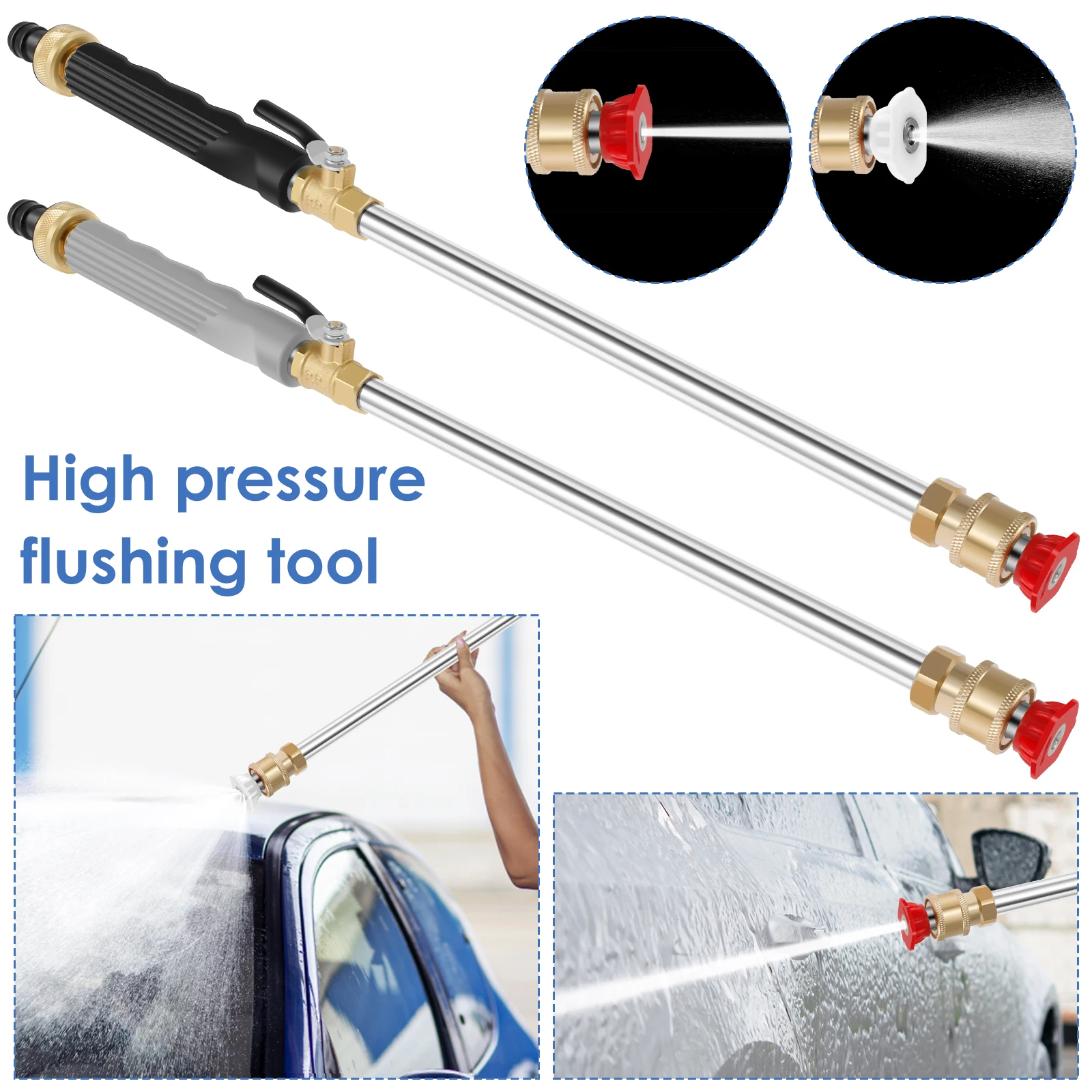 1-2-Pcs-High-Pressure-Washer-Wand-Multi-Purpose-Pressure-Washer-Tool ...