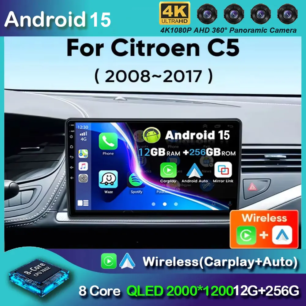 Android 15 Car Stereo For Citroen C5 2008 2009 2010 2011 - 2017 ...