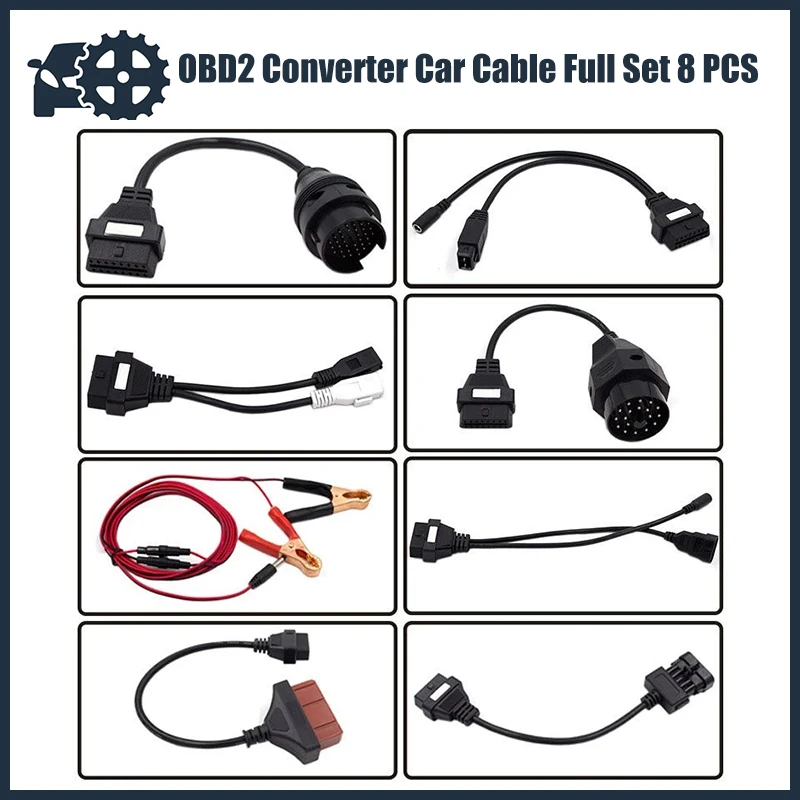 Best Diagnostic Connector Cable Obdii Full Set 8pcs Car Cables For Tcs ...