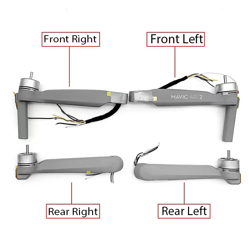 Original DJI Mavic Air 2 Motor Arm Set - Left/Right, Front/Rear Premium ...