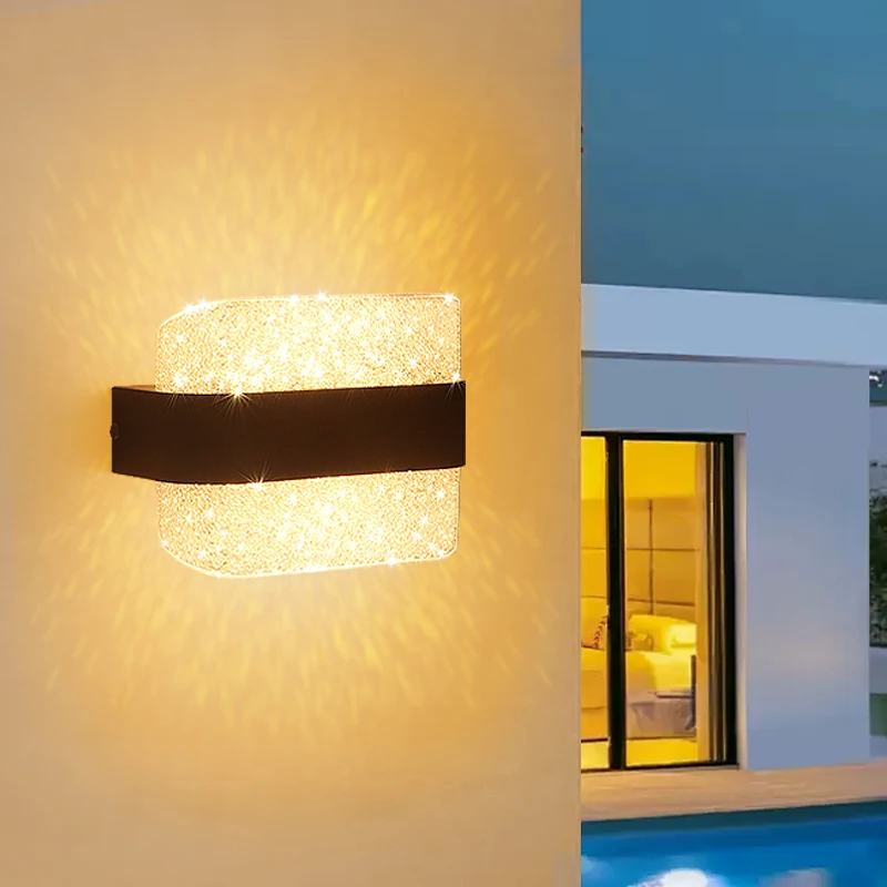 Crystal-LED-Waterproof-10W-Wall-Lamps-Black-Color-Shell-IP65-Waterproof ...