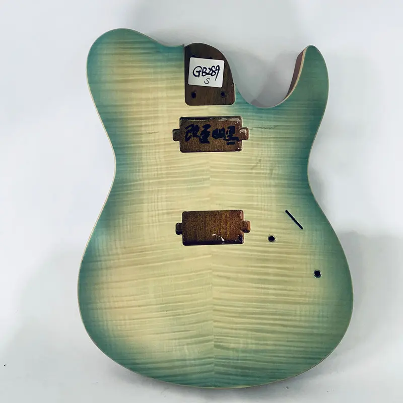 GB289-Green-Flamed-Maple-Tele-Electric-Guitar-with-2-Humbucker-Pickups ...