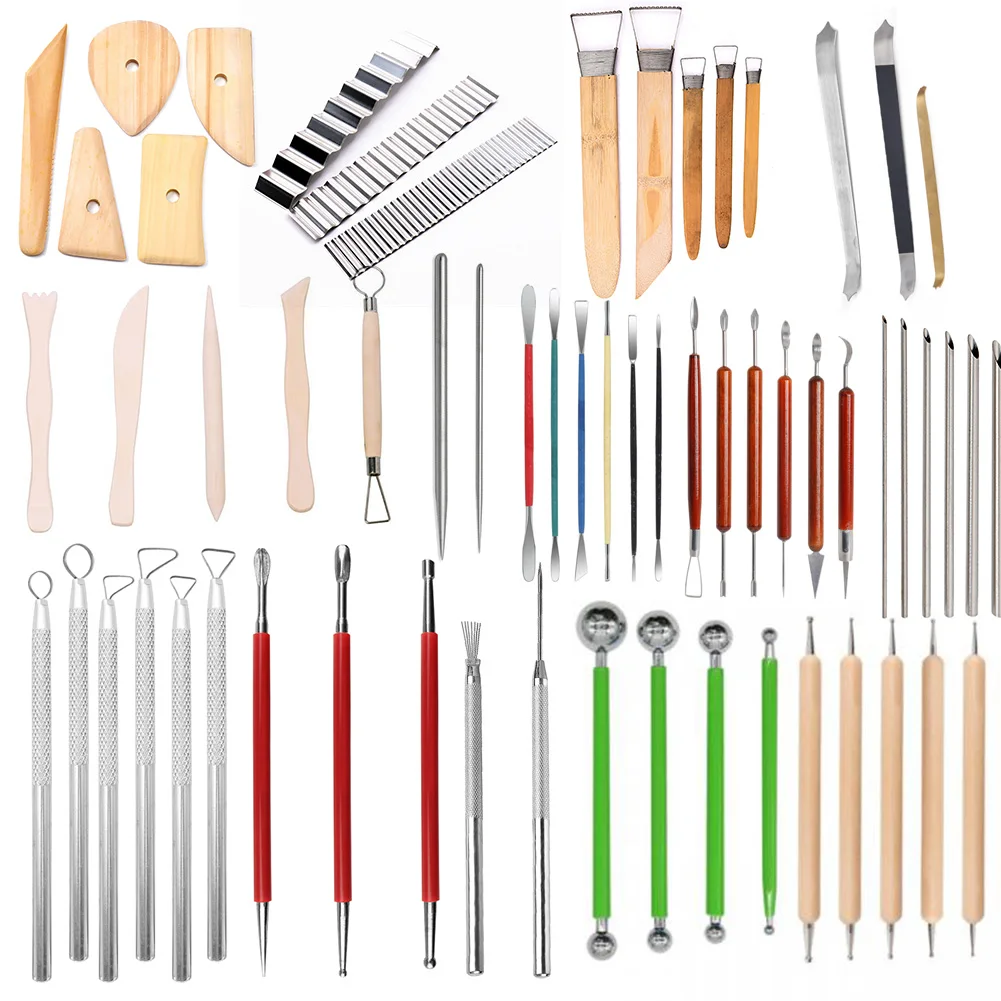 Pottery-Clay-Sculpting-Tools-Set-Kit-Smoothing-Wax-Carving-Pottery-Ceramic-Tools-Polymer-Shapers ...