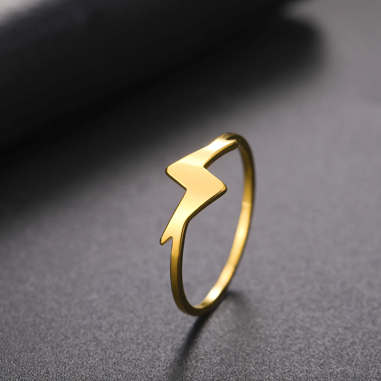 Cazador-Trendy-Punk-Lightning-Rings-for-Women-Gold-Color-Couple-Rings-Stainless-Steel-Jewelry ...