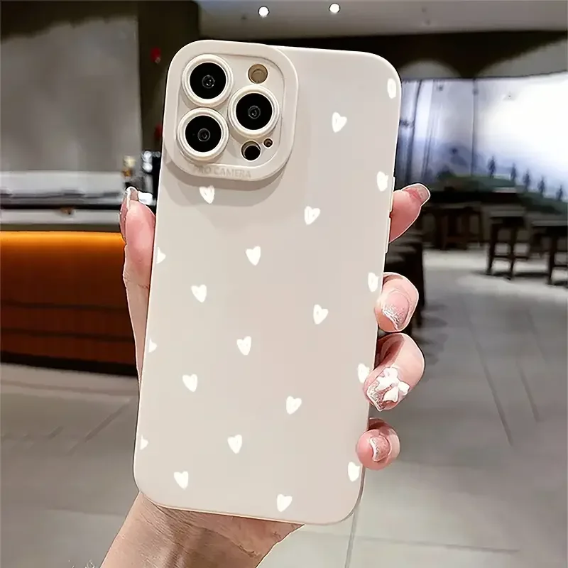 Cute Little Hearts Print Phone Case For iPhone 15 Pro Max 14 13 12 11 ...