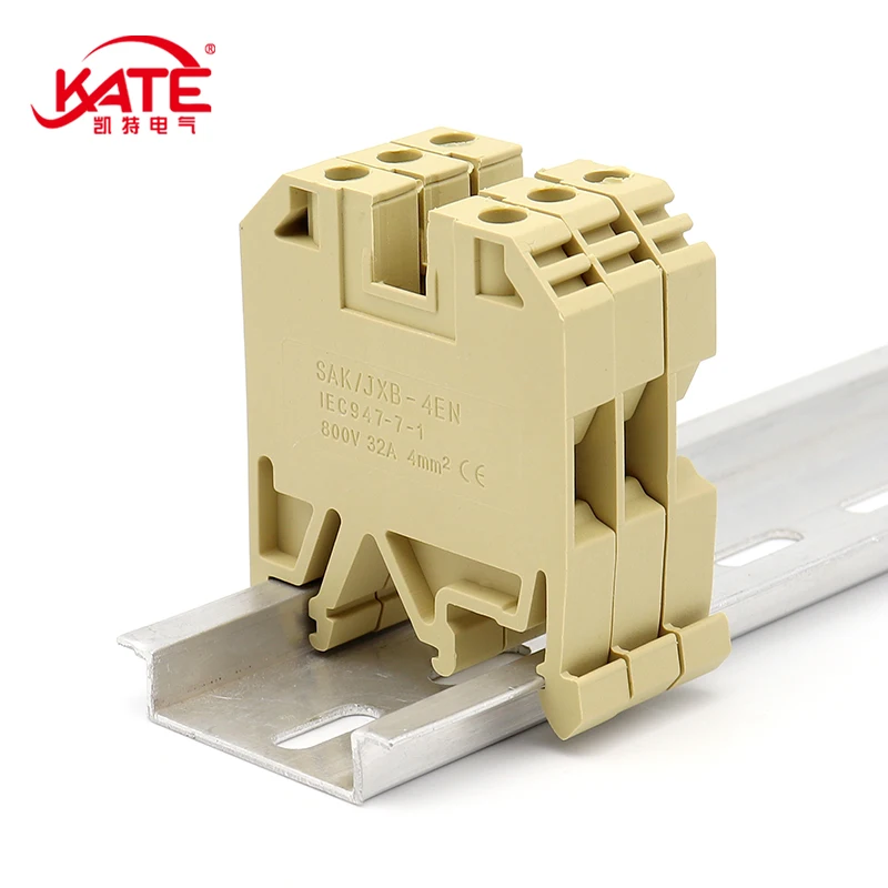 10PCS SAK/JXB 4EN Terminal Block Cable Connector Wire Electrical Connector Screw Connection DIN ...