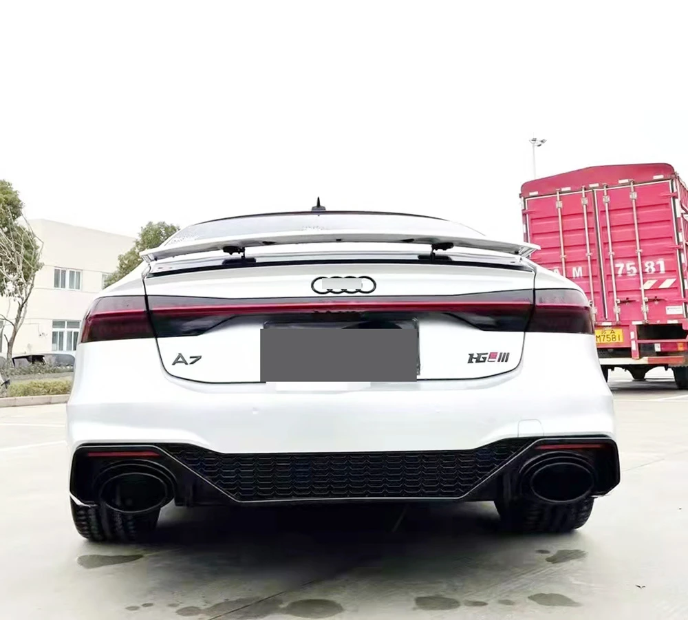 For Audi A7 S-line 2019 2020 2021 2022 Rs7 Style Rear Bumper Lip ...