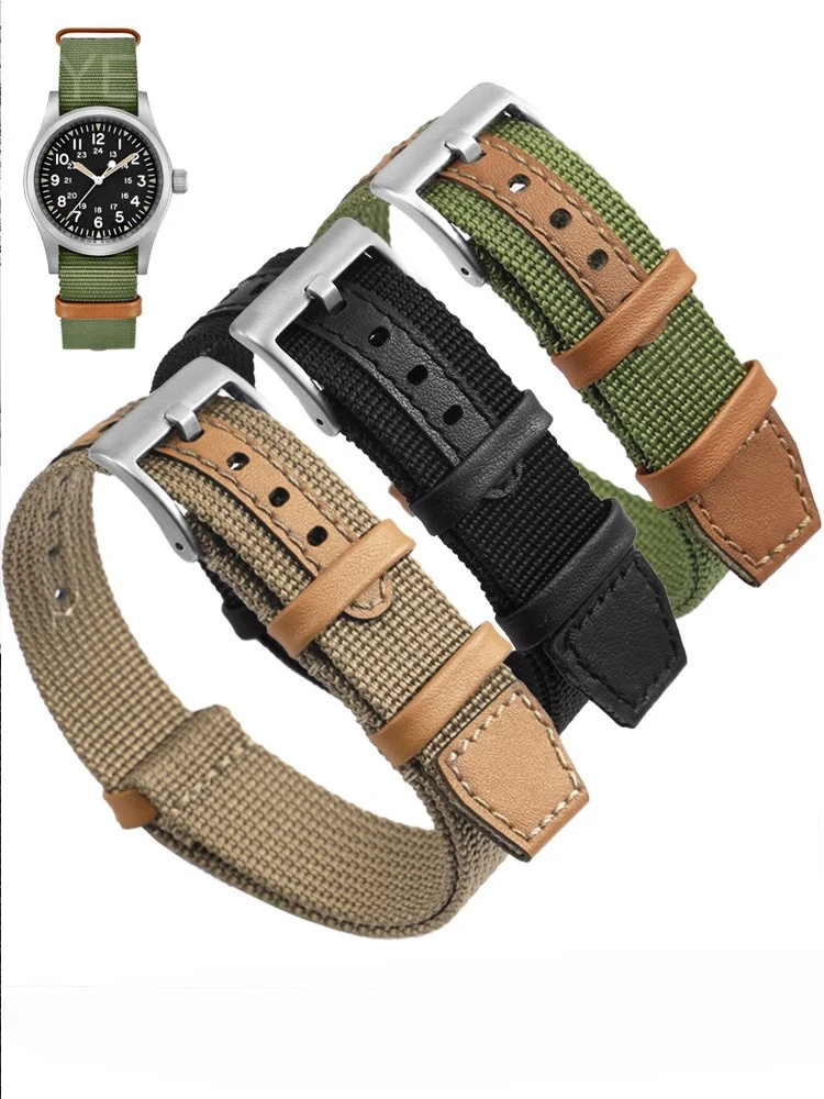 Finely Crafted Nylon Watch Strap for Rolex Seiko Hamilton Omega Khaki ...
