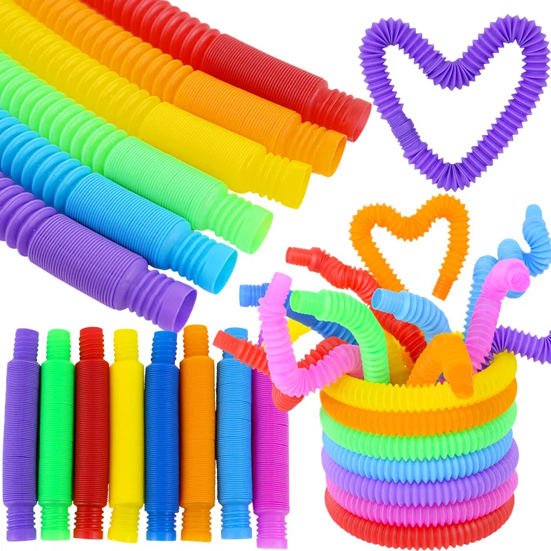 8Pcs-Telescopic-Pop-Tube-Pipe-Flexible-Colorful-Tubes-Sensory-Fidget ...