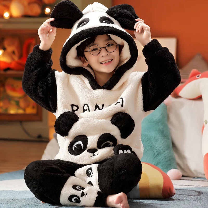 Kids-Boys-Pajamas-Cartoon-Panda-Pyjamas-Autumn-Winter-Children-Clothing ...