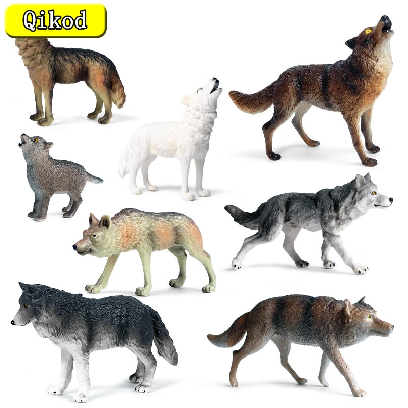 2021 Hot Sale Wild Beast Animals Gray Wolf Simulation Baby Wolves ...