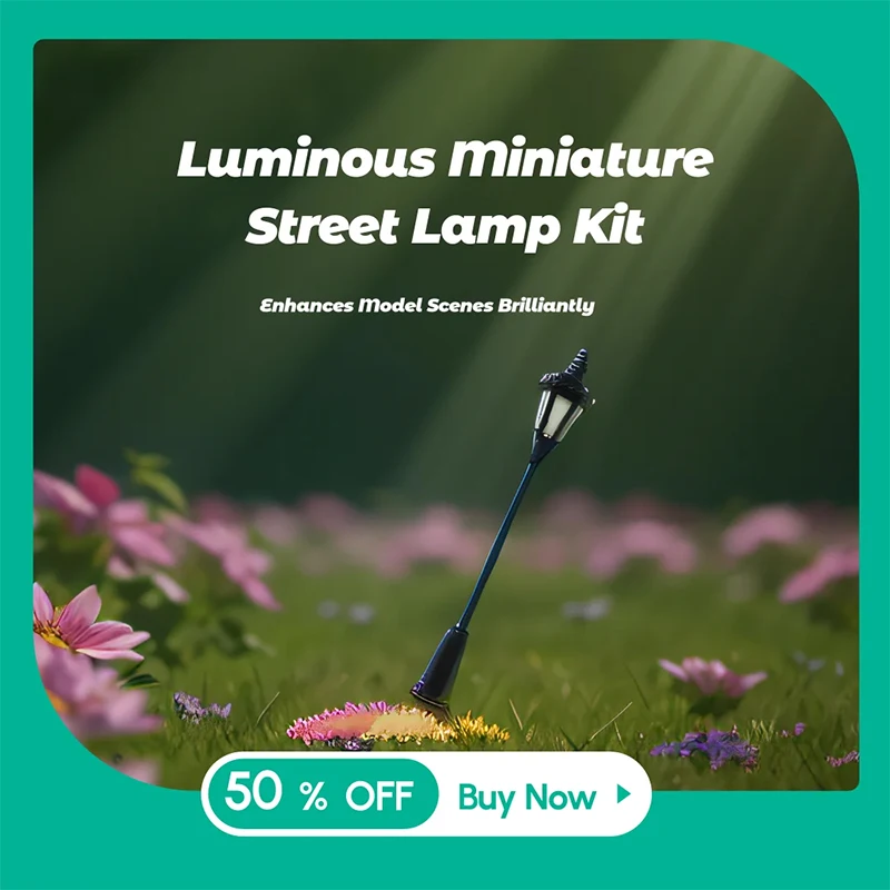 Miniature-Luminous-Street-Lamp-Plastic-Model-Kit-Mini-Landscape-Light ...