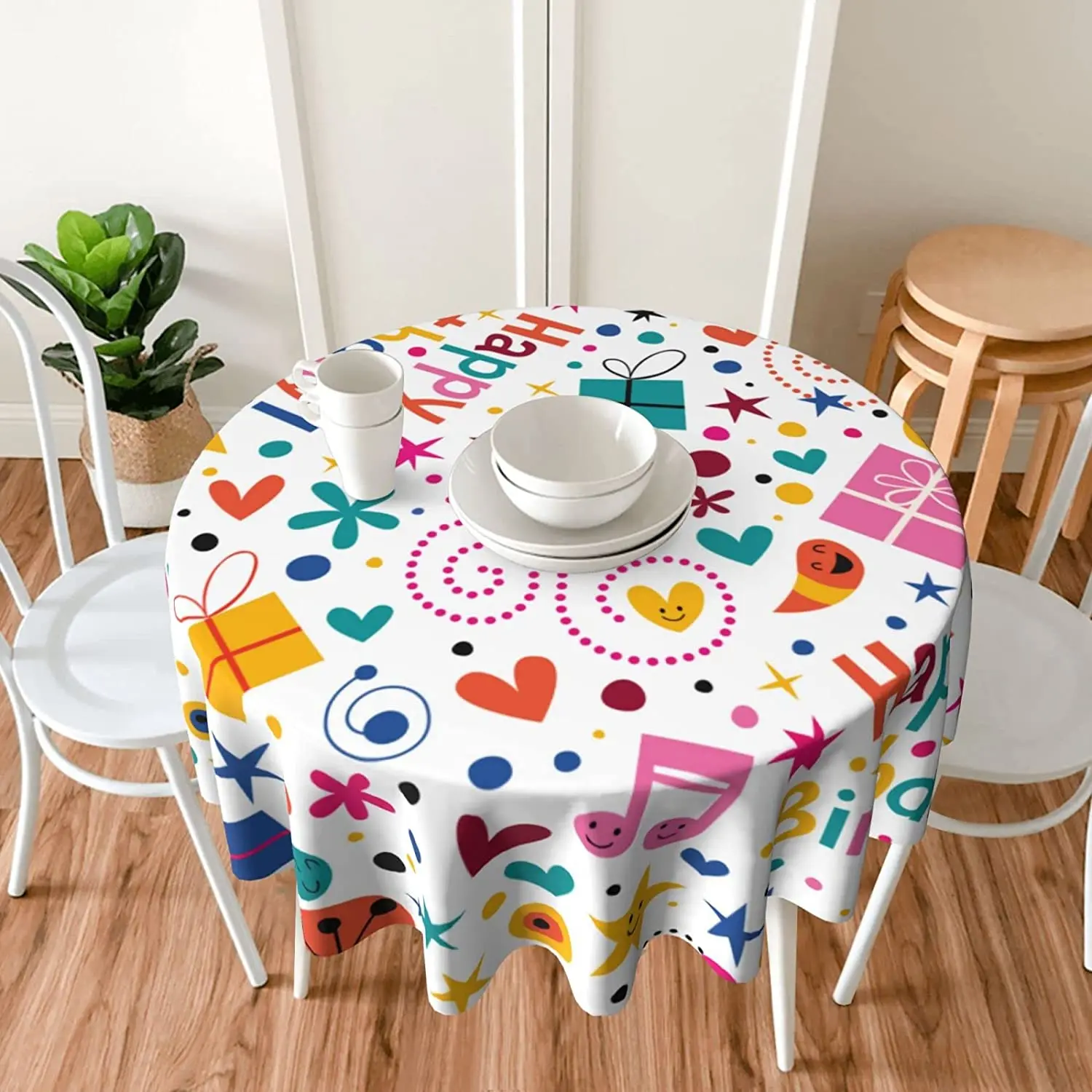 Birthday-Tablecloth-Round-60-Inches-Colorful-Table-Cloths-for-Party ...