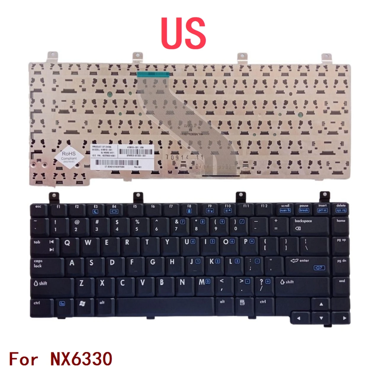 New-US-Laptop-Keyboard-For-HP-NX6330-Notebook-PC-Replacement-9J-N5982 ...