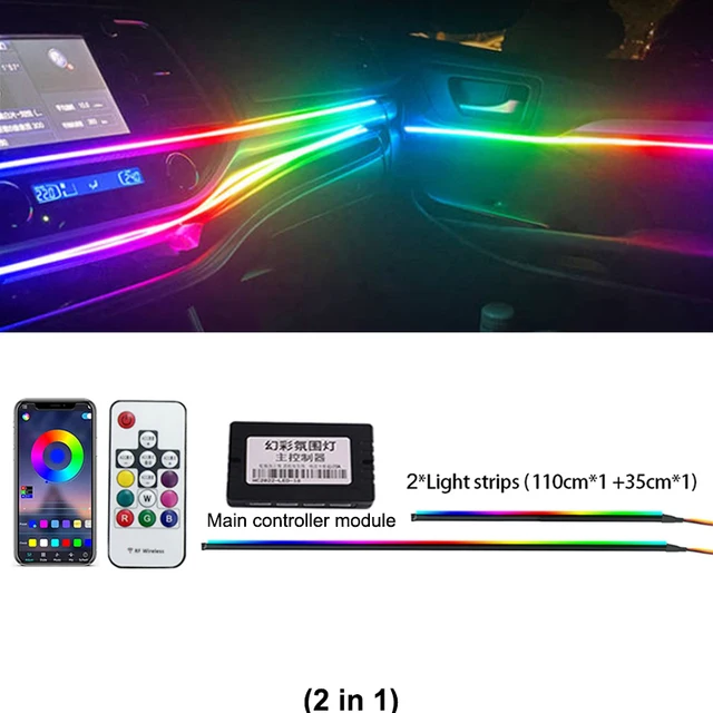 18 in 1 streamer symphony car ambient lighting interior rainbow ...