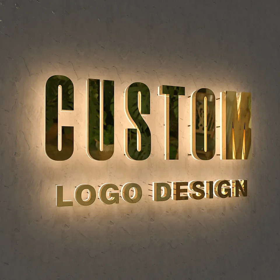 Sinal-personalizado-do-logotipo-do-LED-do-metal-A-o-inoxid-vel-do-ouro ...
