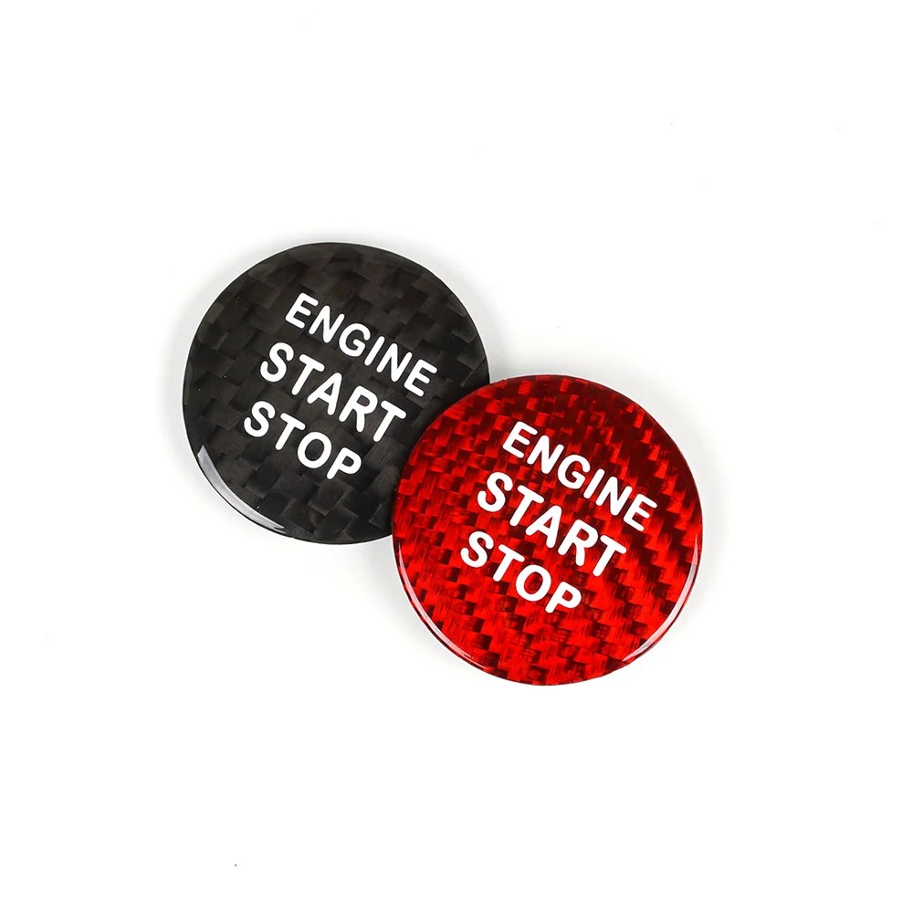 Carbon Fiber Interior Engine Start Stop Push Button Cover Cap Trim For ...