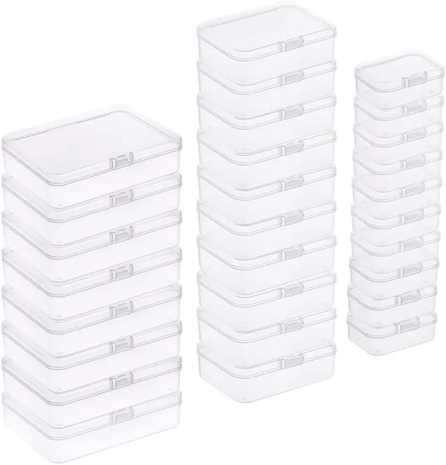 28-Pieces-Mixed-Sizes-Rectangular-Empty-Mini-Plastic-Storage-Small ...