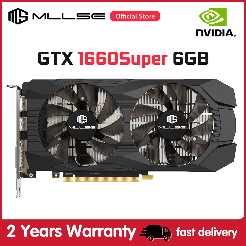 Mllse gtx 1660super 1660ti jogo gpu 6gb gddr6 192bit 8pin pci e 3.0 desktop chip gtx1660s 1660ti ...