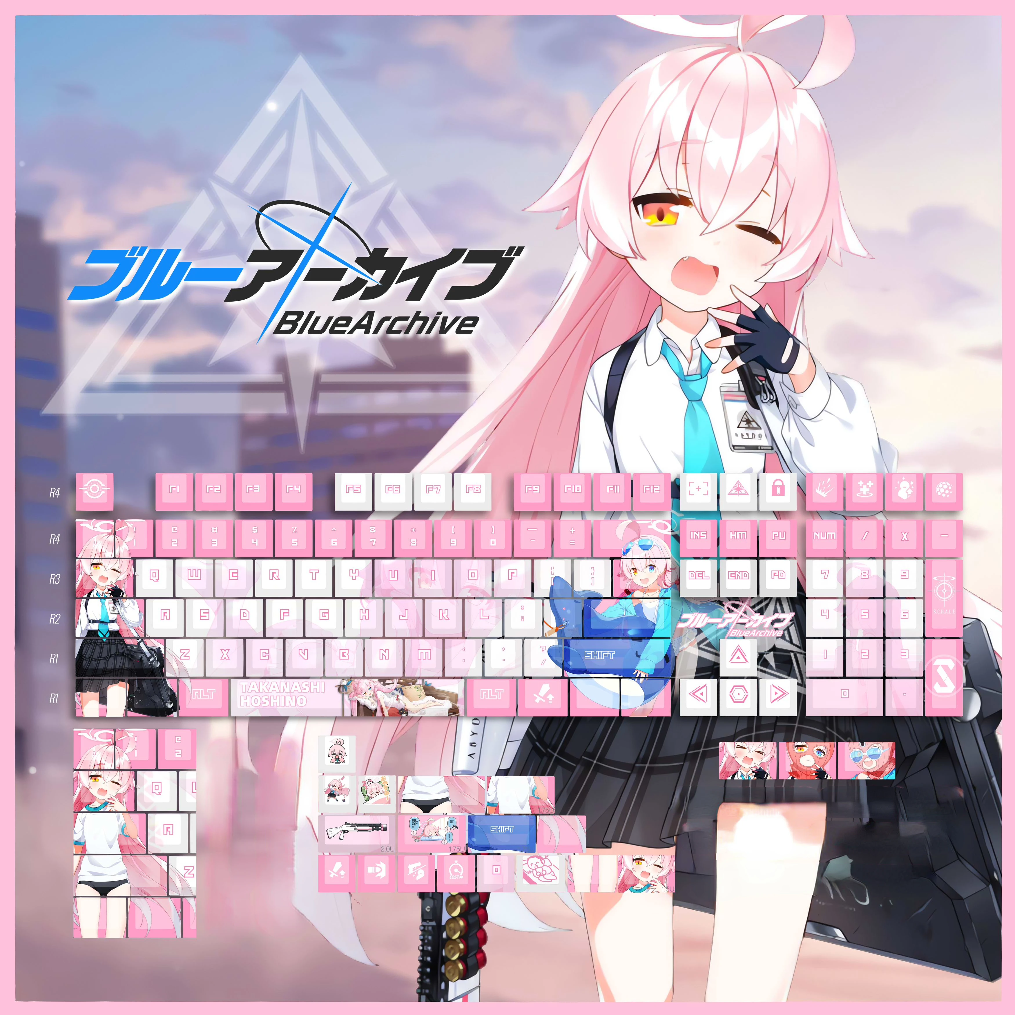 Blue-Archive-Takanashi-Hoshino-Keycaps-Anime-Game-Girl-Cute-PBT-Keycaps ...