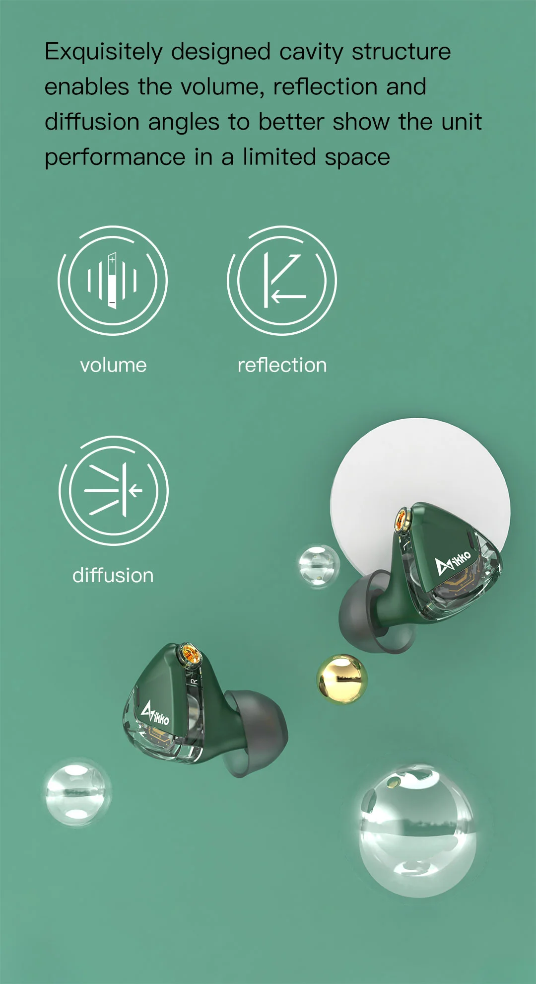 iKKO Opal OH2 8mm Dynamic Driver Wired Earphone Gold plated FPC SVAS ...