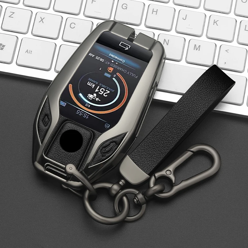 Alloy-Style-Car-Key-Case-Cover-Shell-For-BMW-LCD-Smart-New-5-Series ...