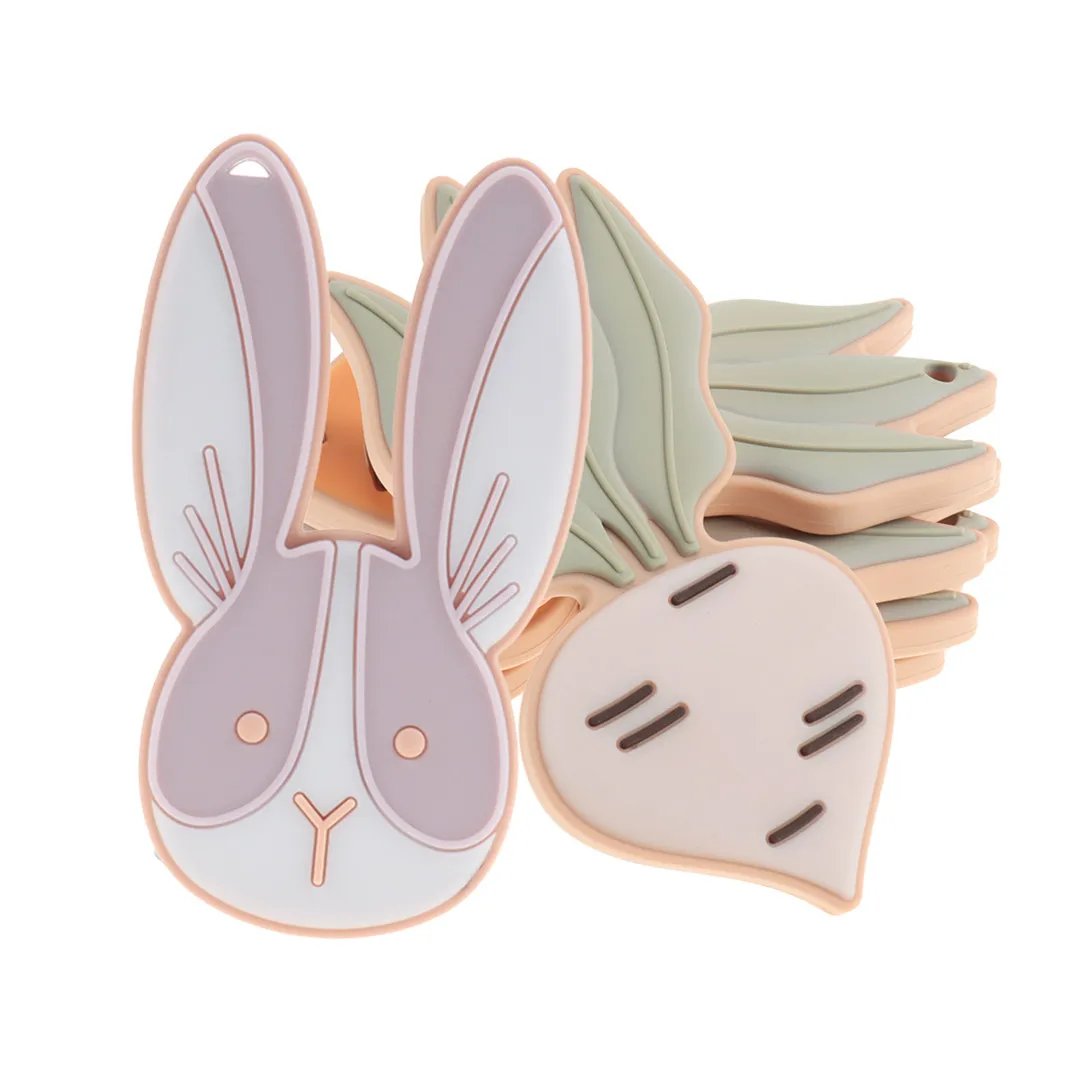 Single-Silicone-Carrot-Rabbit-Babies-Teether-Accessories-Newborn ...