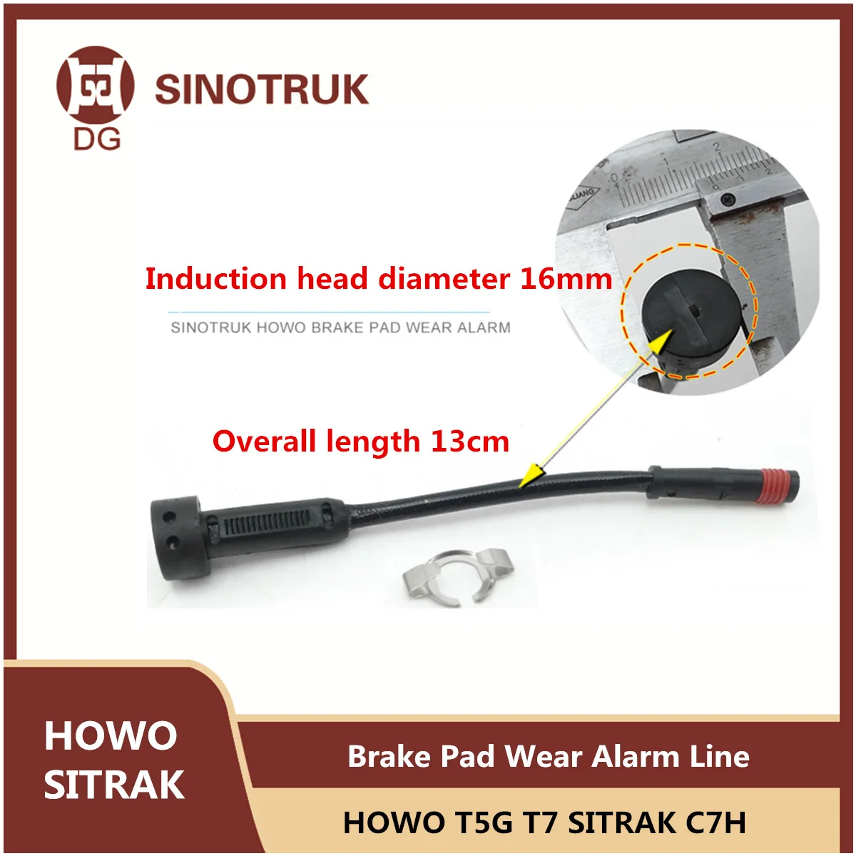 Brake Pad Wear Alarm Line For Sinotruk HOWO T5G T7 SITRAK C7H Heavy ...
