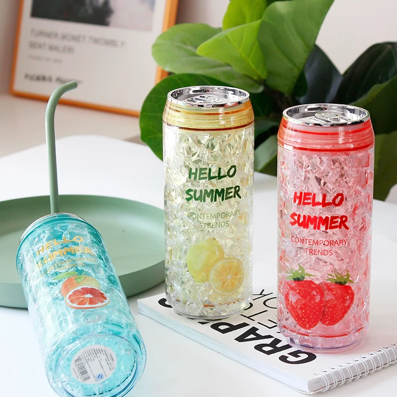Creative-Fashion-Cans-Summer-Ice-Cup-Kawaii-Plastic-Water-Bottle-With ...