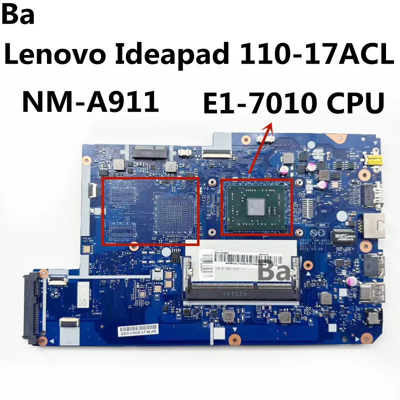 For-Lenovo-Ideapad-110-17ACL-Laptop-Motherboard-CG721-NM-A911-With-E1 ...