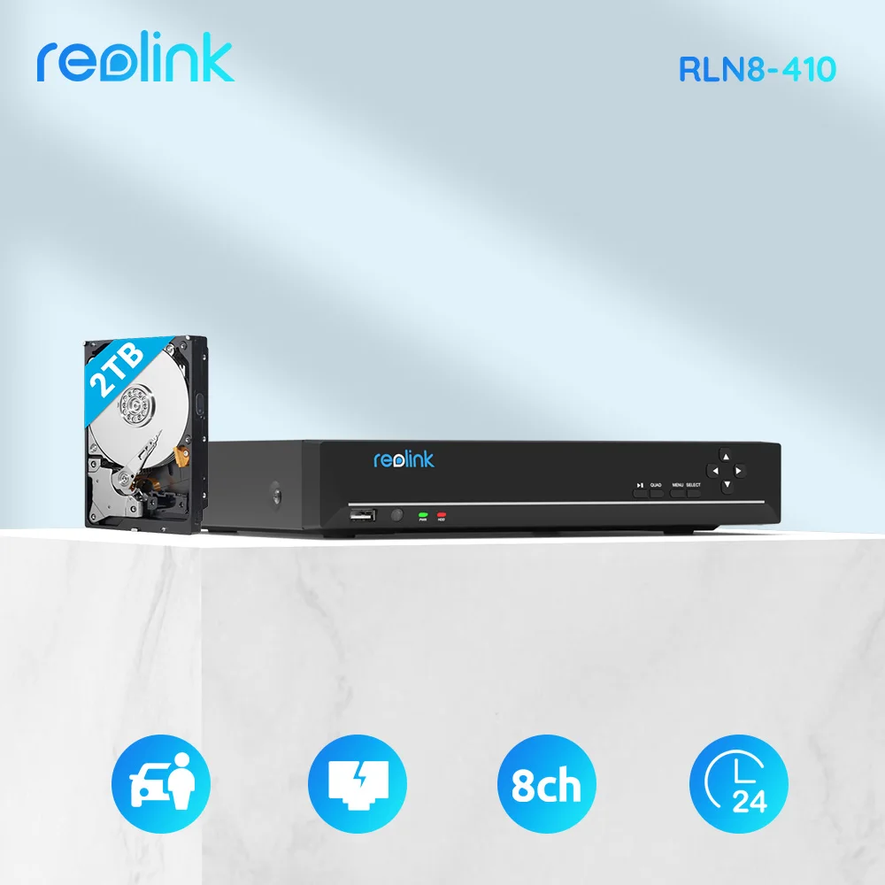 Reolink 8ch DVR for Reolink 4MP/5MP/4K/12MP ip camera P2P 24/7 H.265 ...