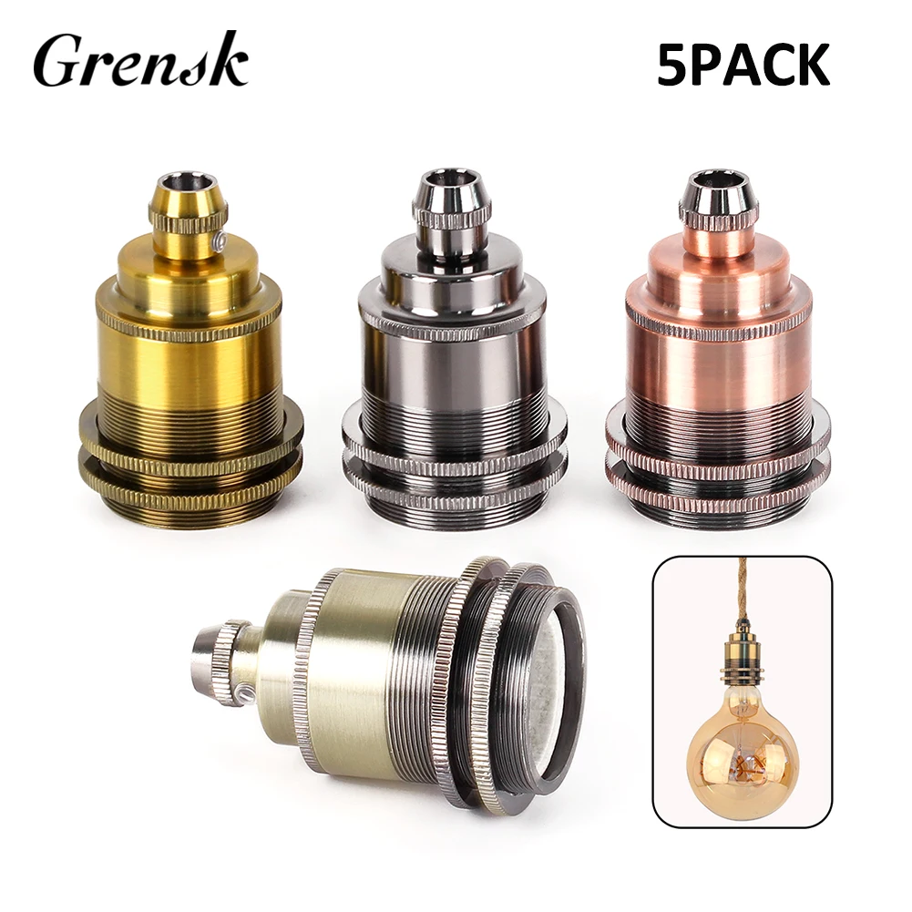 5PCS-Vintage-Ceramic-lampholder-E27-Socket-Brass-DIY-Lamp-Base-Antique ...