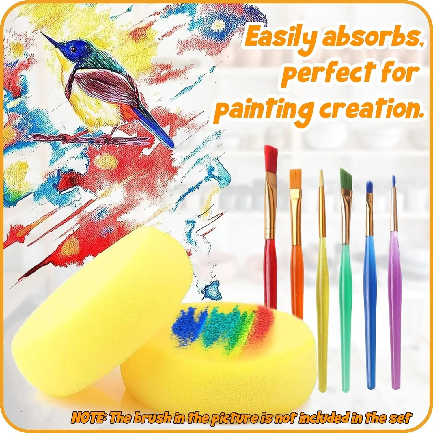 Painting-Sponge-Round-Shape-Foam-Synthetic-Artist-Sponges-Watercolor ...